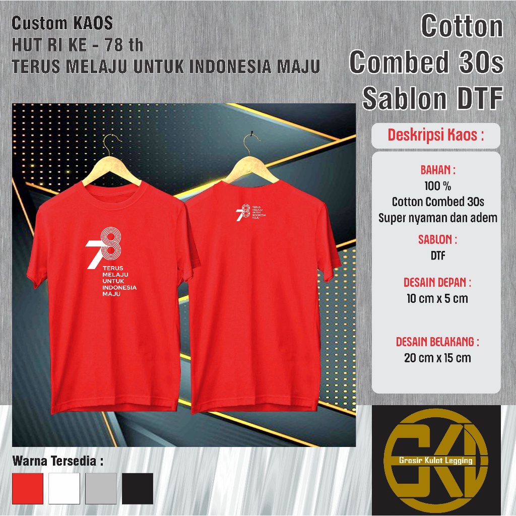 Jual Kaos HUT RI KE-78 Th TERUS MELAJU UNTUK INDONESIA MAJU | Shopee Indonesia
