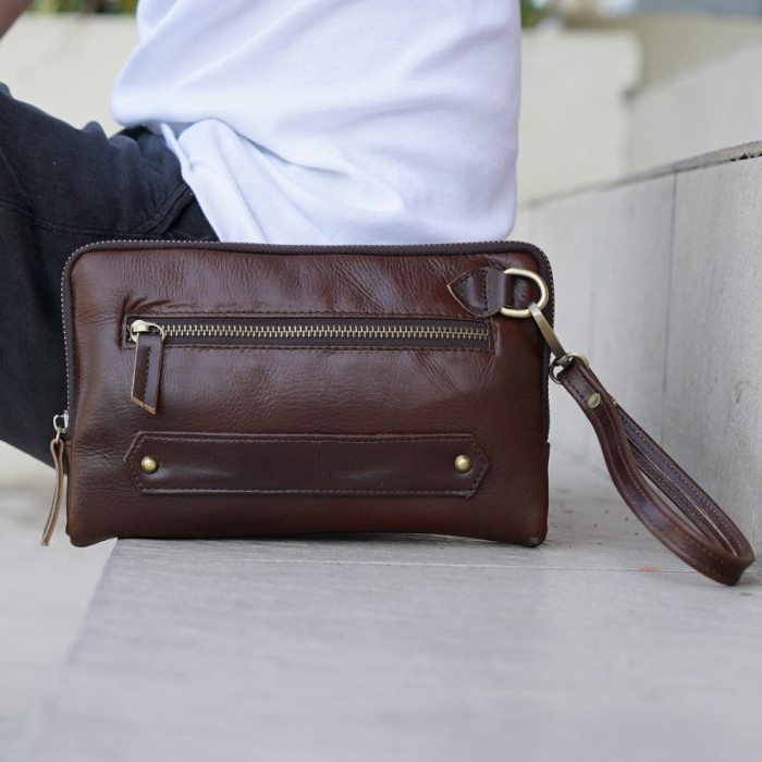 Jual Tas tangan kulit asli - tas pria kulit - hand bag kulit asli ...