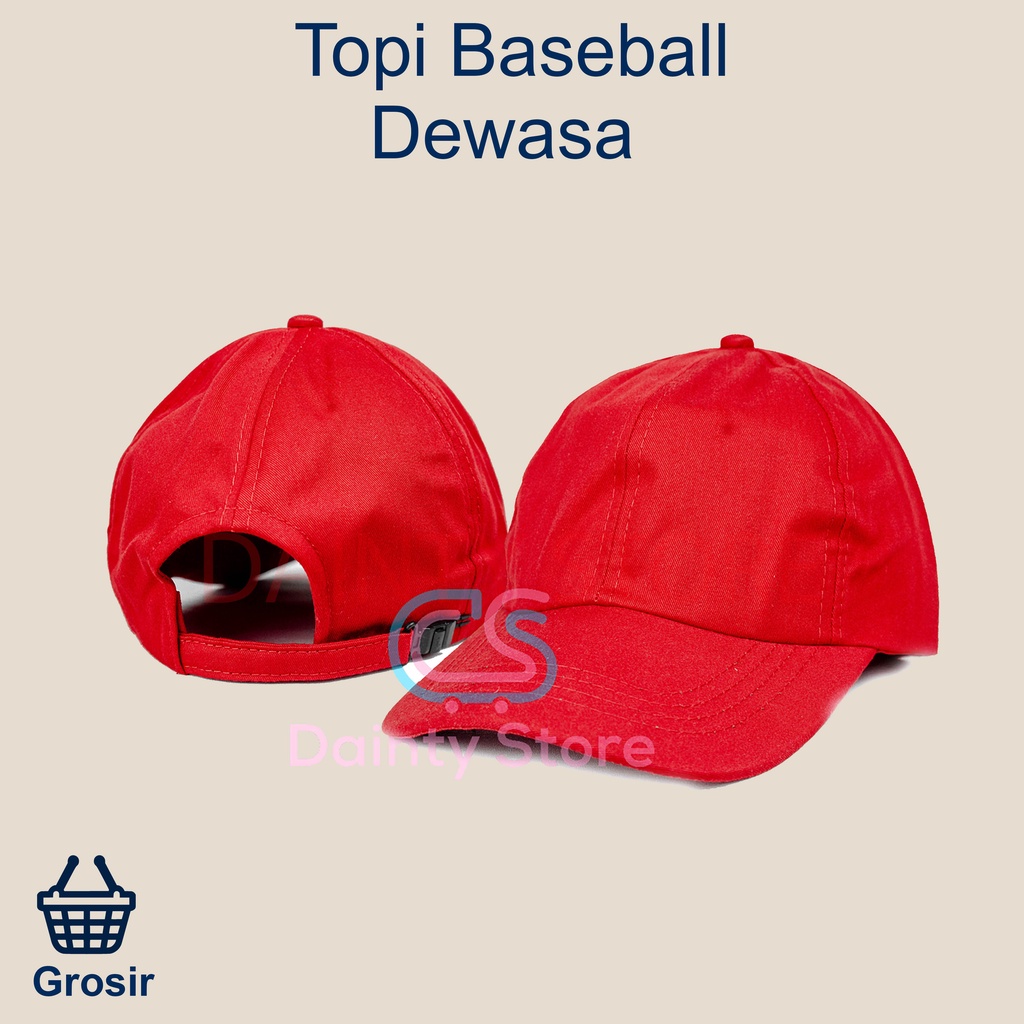 Jual Topi Polos Merah Model Baseball Ukuran Pria Wanita Dewasa Grosir ...