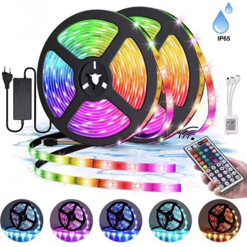 Jual LAMPU LED STRIP 2835 RGB SET 5M WATERPROFF WARNA WARNI IP44 AC ...
