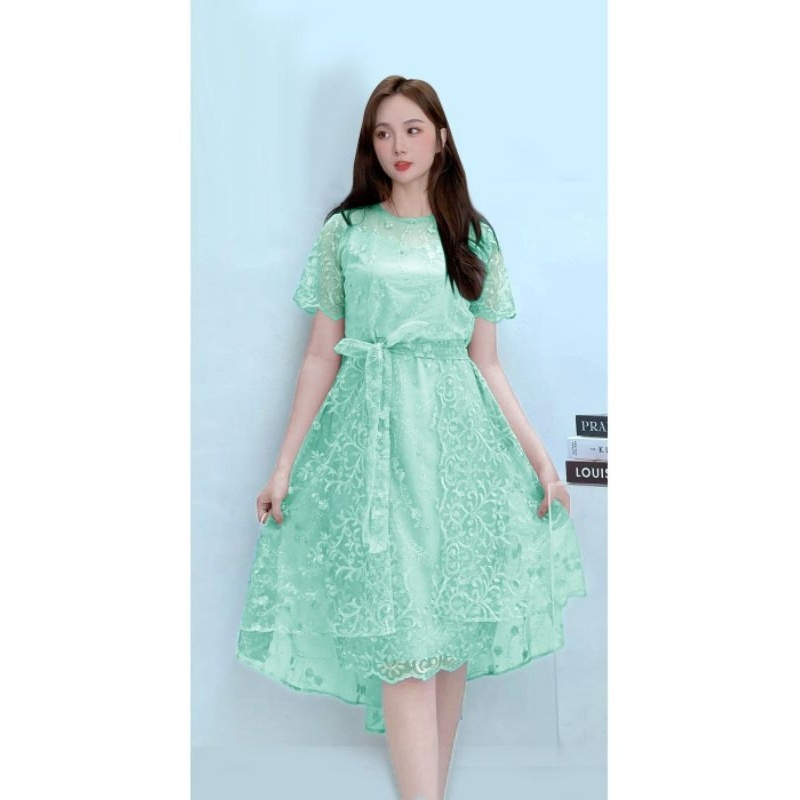 Jual REAL PIC DRESS NATAL TILE MUTIARA/ DRESS SHINA SIZE M L XL XXL ...