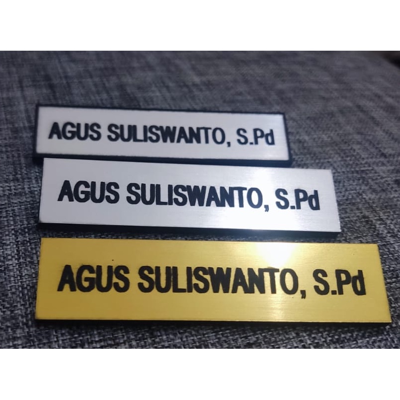 Jual READY SEHARI JADI Nametag GOLD SILVER LASER TEBAL Nem tag PNS ...