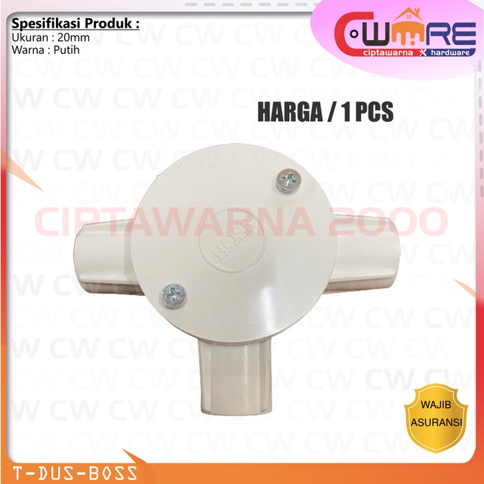 Jual T-dus boss cabang 3 4 conduit pipa terminal sambungan CABANG 3 4 ...