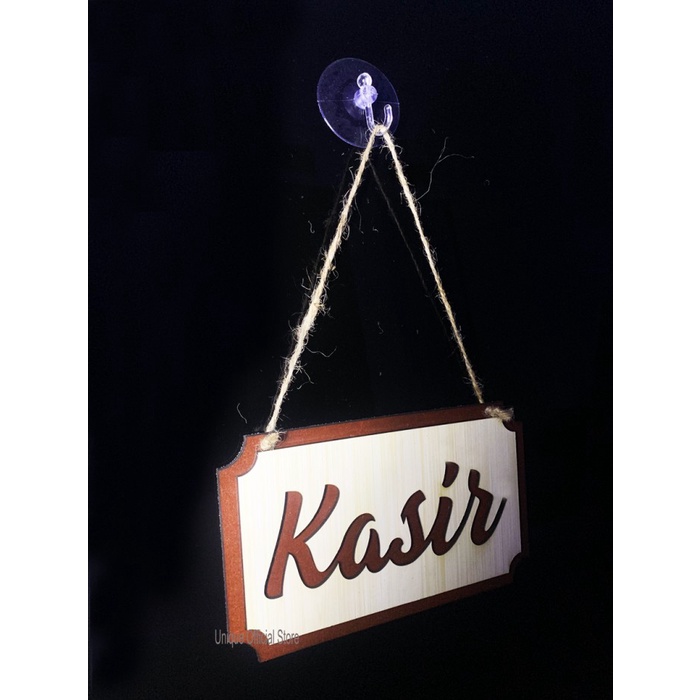 Jual Wooden Sign Kasir Gantung - Kayu Penanda Kasir Cafe Restoran Toko ...