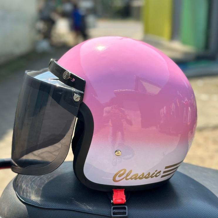Jual HELM BOGO CLASSIC DEWASA RETRO VINTAGE HALF FACE PRIA WANITA HIJAB ...