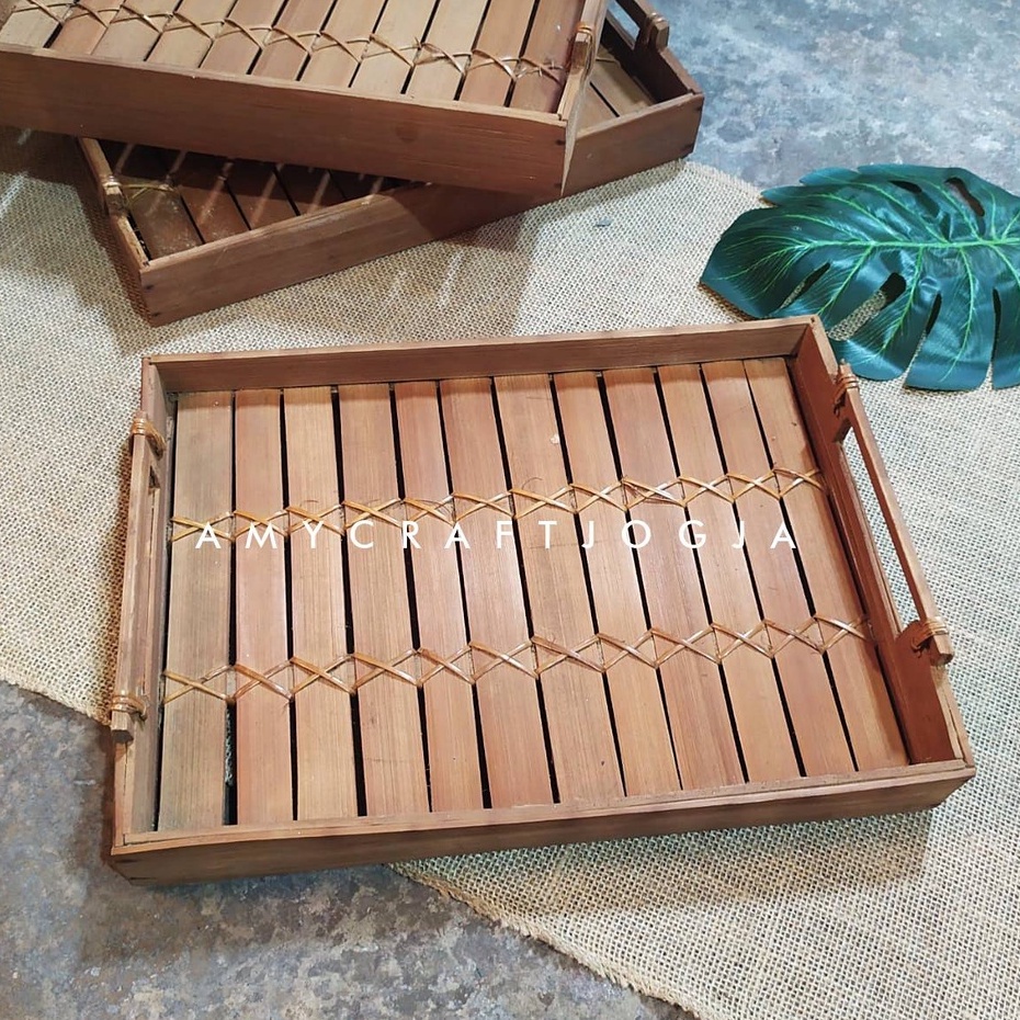 Jual Nampan Bambu Premium M 35 x 25 x 4 cm/Baki Bambu/Nampan Bambu ...