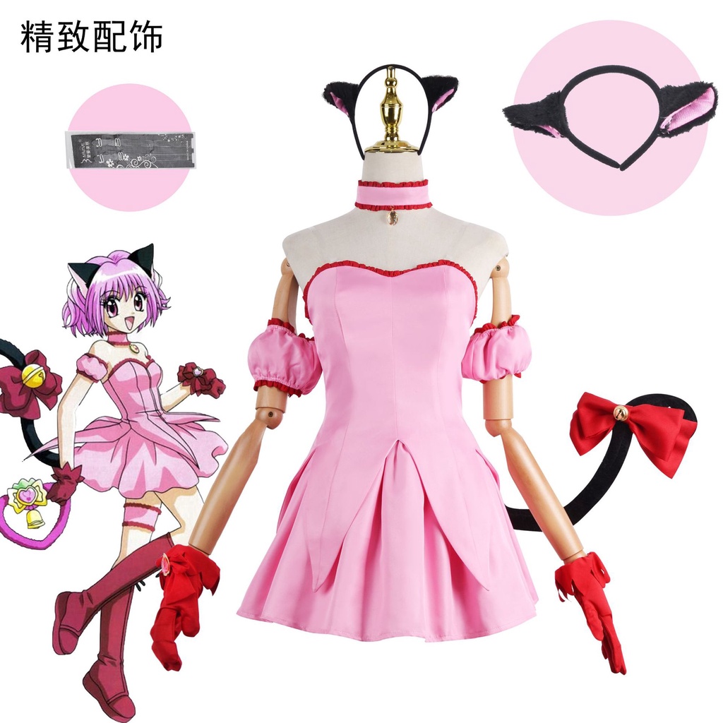 Jual PREORDER Tokyo Mew Mew Momomiya Ichigo Cosplay Costume Accessories Full Set Cat Girl ...