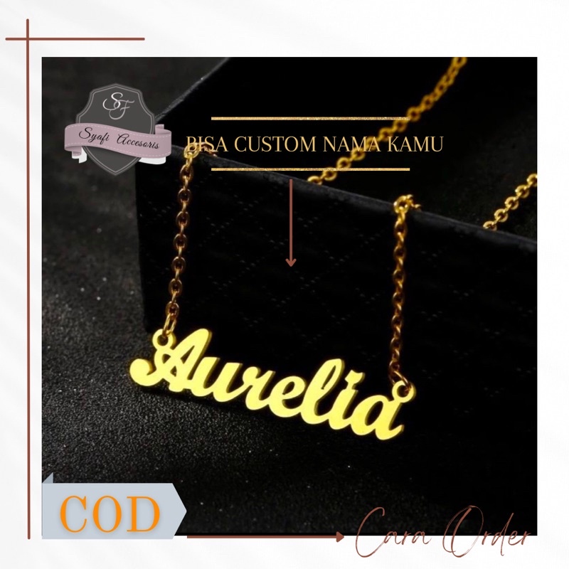 Jual Kalung Nama Titanium Anti Karat anak dan dewasa name Necklace ...