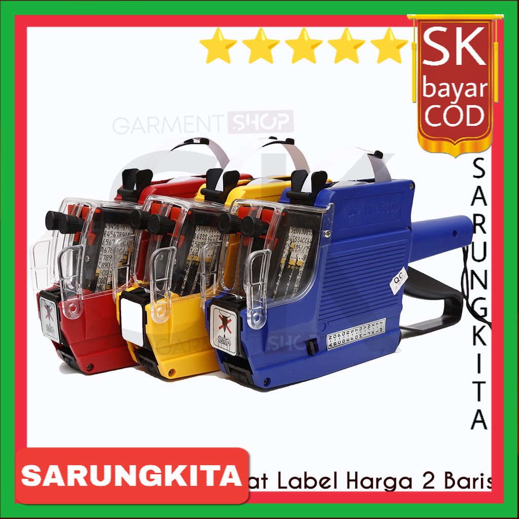 Jual Alat Label Harga 2 Baris ANGKA-ANGKA tipe MX 6600 SARUNGKITA ...