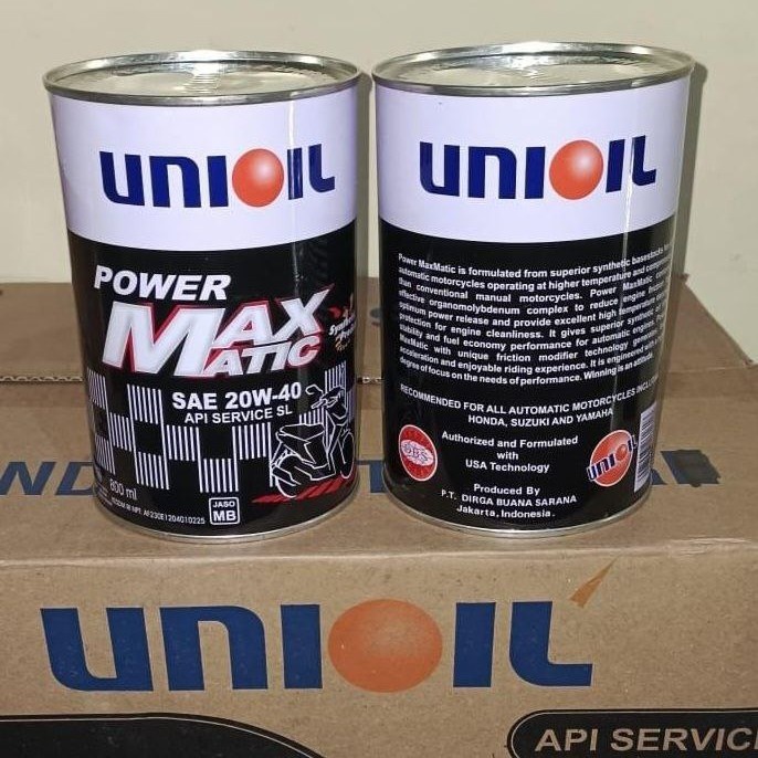 Jual Oli Oil Unioil SAE 20W-40 800 ML Power Max Motor Matic Scooter HK ...