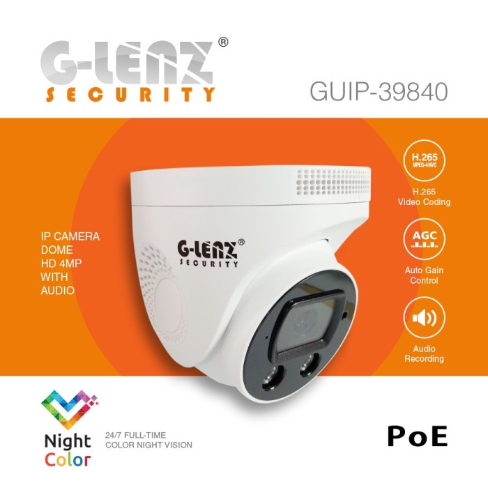 Jual GLENZ SECURITY IP CAMERA 4MP INDOOR NIGHT COLOR, AUDIO (GUIP 39840) | Shopee Indonesia