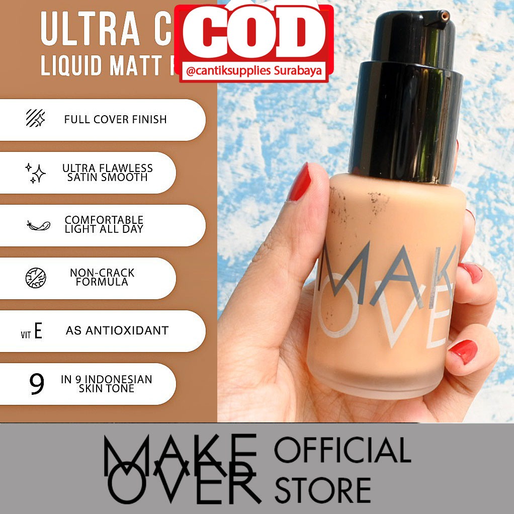 Jual MAKEOVER ULTRA COVER LIQUID MATTE FOUNDATION MAKE OVER 33ml ...
