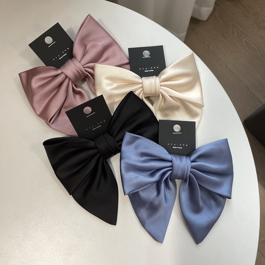 Jual Town Shell - England Sateen Big Ribbon Korean Hair Claw Clip ...
