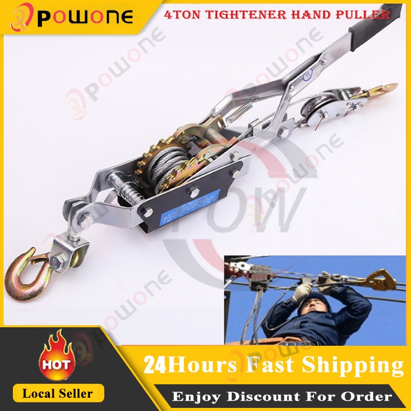 Jual 2T/4T Wire Rope Ratchet Double Hook Lifting Tool Hand Power Puller ...