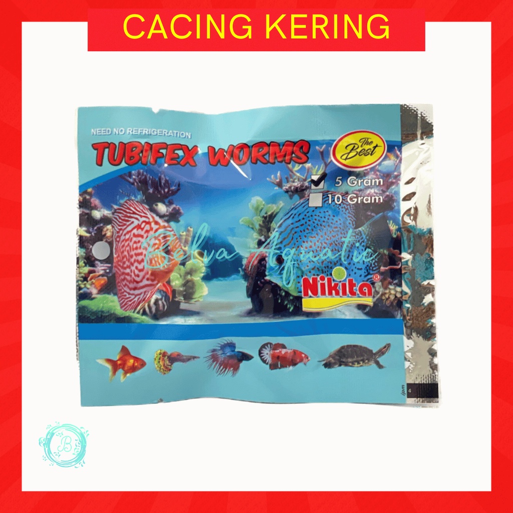 Jual Cacing Kering Sutra Beku 5 Gram Pakan Tinggi Protein Ikan Hias ...