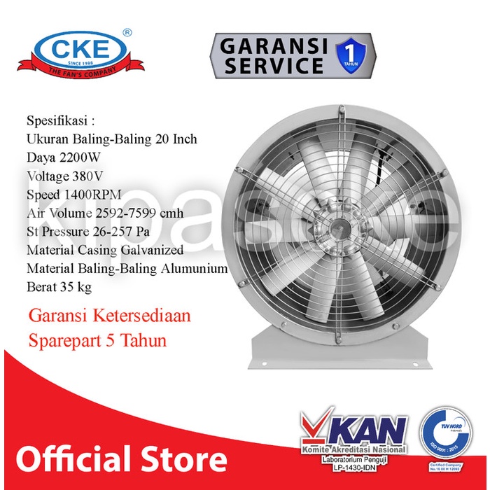 Jual CKE Axial Fan Direct AFD-500GLV 20 inch - 1400rpm Kipas Aksial | Shopee Indonesia