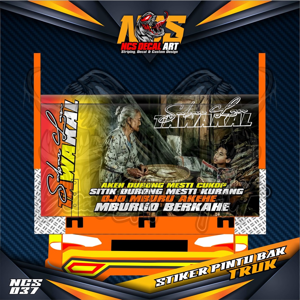 Jual Stiker Decal Pintu Bak Belakang SABAR LAN TAWAKAL All Truk Canter ...