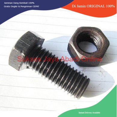 Jual BAUT MUR HEX UNC HTM 1/2 X 1-1/2 KUNCI 19mm / HEXAGON / DRAT HALUS / Mur Baja M5 / M6 / M8 ...