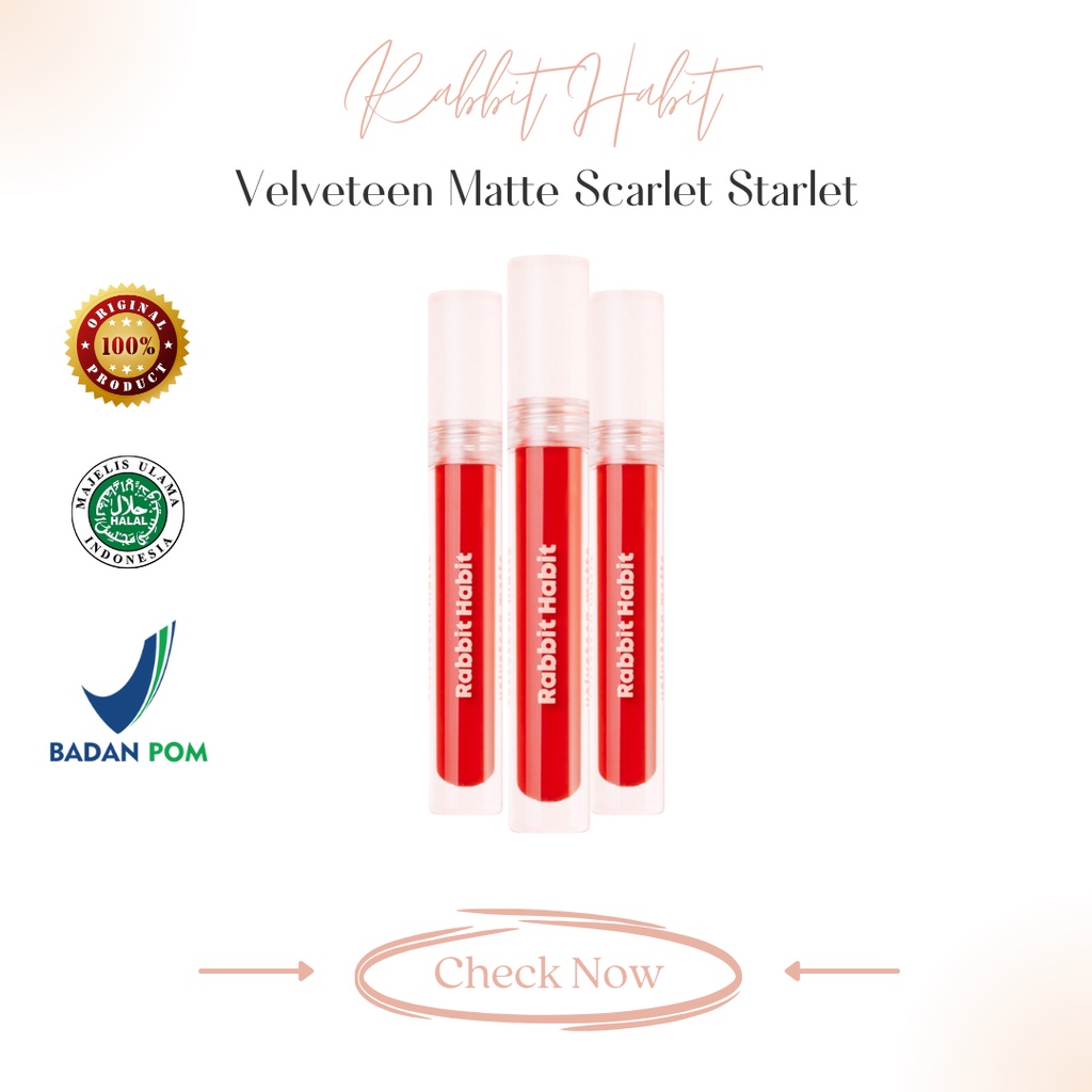 Jual Rabbit Habit Velveteen Matte #09 Scarlet Starlet 3.6gr (100% ...