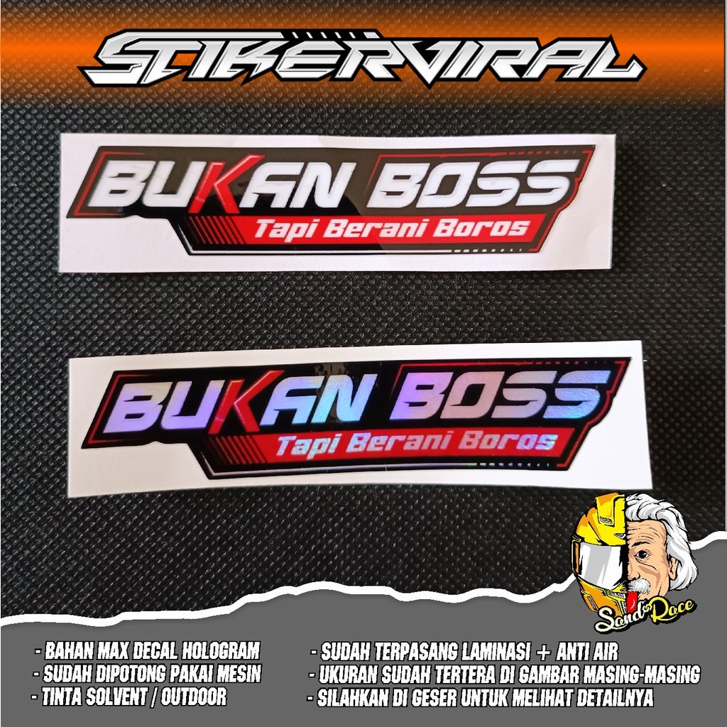 Jual stiker bukan bos berani boros / stiker viral / stiker bos / stiker ...