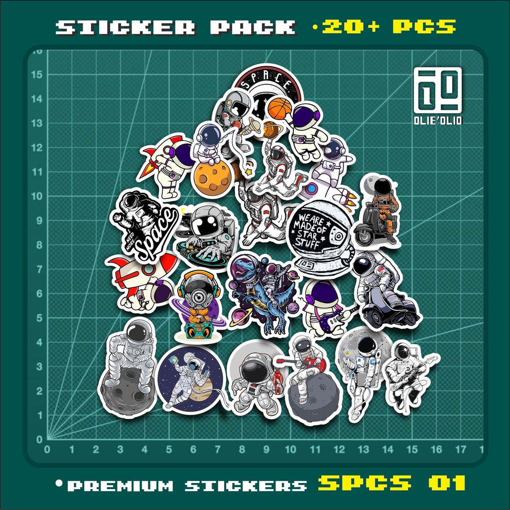 Jual STICKER PACK KARTUN AESTETIK SPACE ANGKASA | STICKER TUMBLER ...
