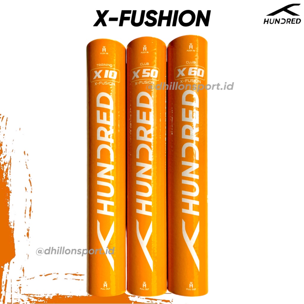 Jual SHUTTLE COCK HUNDRED FUSION X 10 50 60 / KOK BADMINTON BULU ...