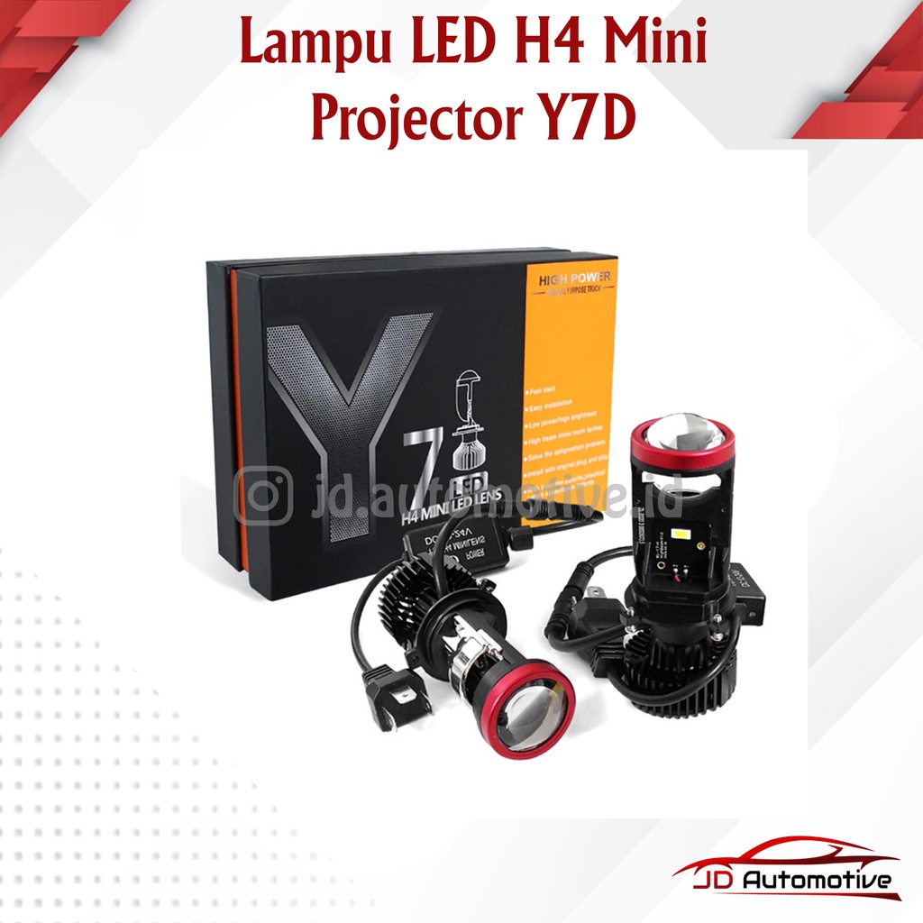 Jual Lampu Y7D H4 mini projie LED Lens original 50 watt | Shopee Indonesia
