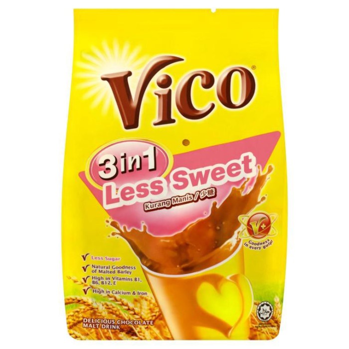 Jual Vico 3 in 1 Less Sweet. Minuman Coklat Rendah Gula Original ...