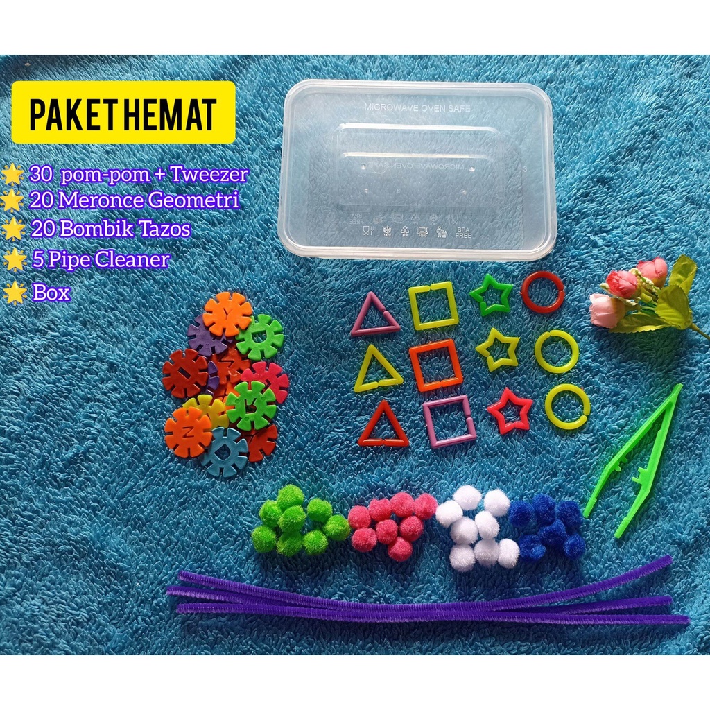 Jual peditoys Paket Hemat Pompom bombik tazos meronce geometri Pipe ...
