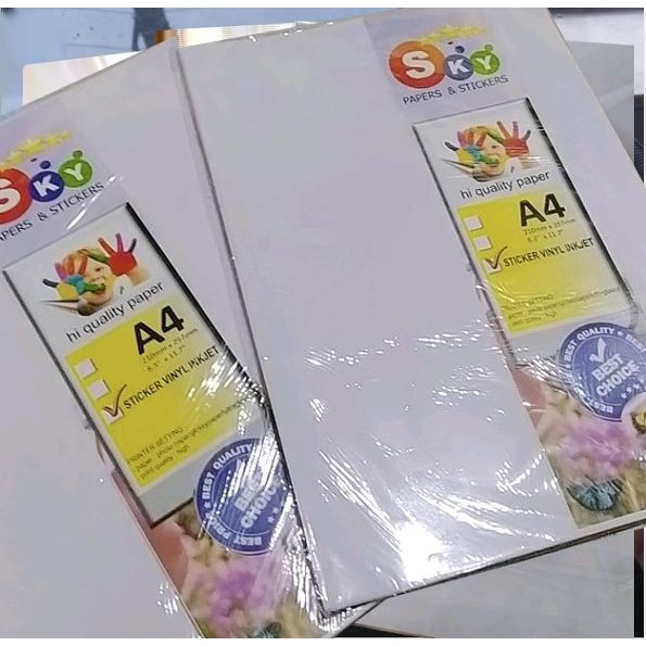 Jual kertas sticker stiker glossy tahan air vinyl bisa semua printer ...