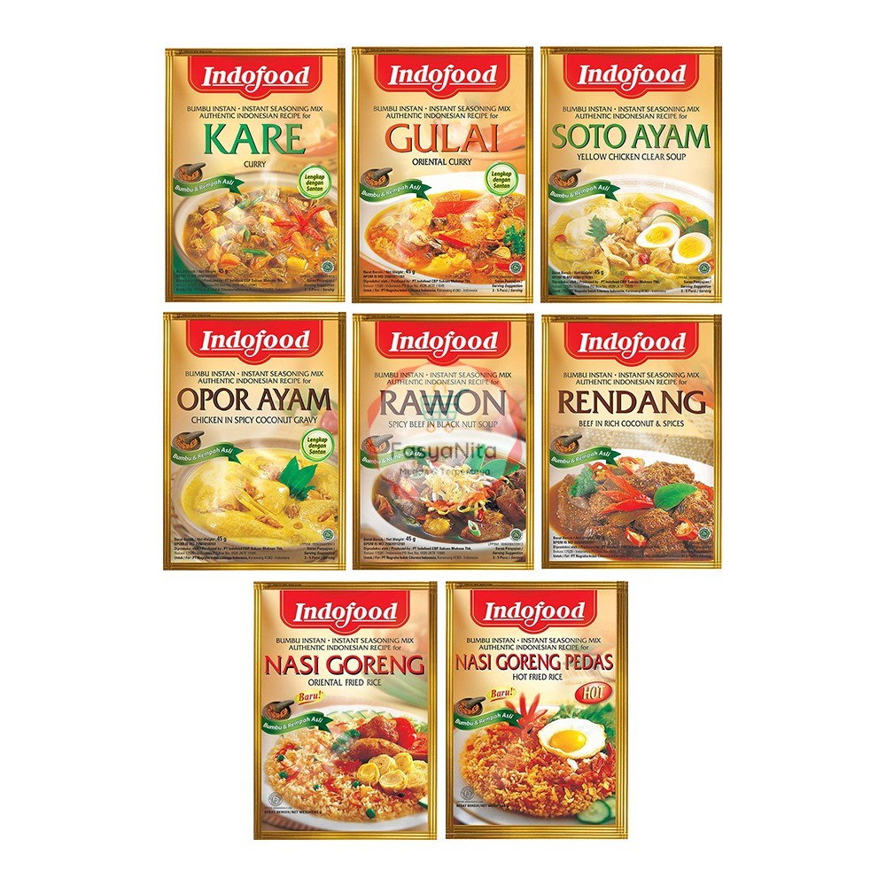 Jual Indofood Bumbu Instan (Nasi goreng / Pedas / Kare / Gule / Rendang ...