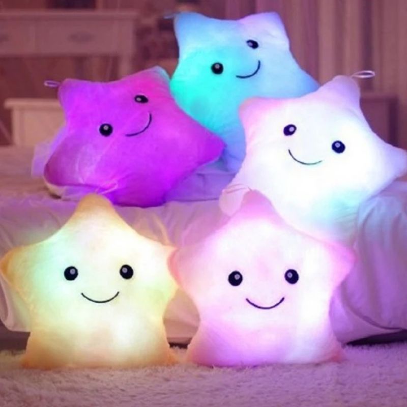 Jual Boneka bantal bintang led 30cm lucu bahan yelvo import halus dan ...