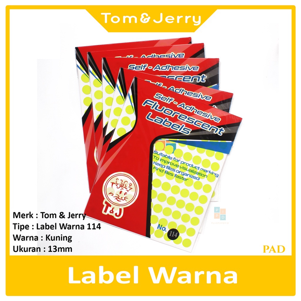 Jual TOM & JERRY - Color Dot Labels 114 Kuning - Pad | Shopee Indonesia