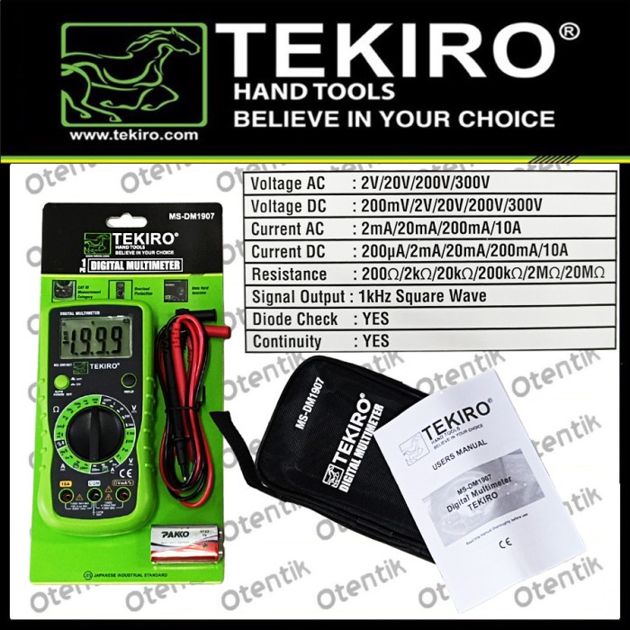 Jual TEKIRO MS DM1907 Multimeter Digital - Multitester Avometer - Alat ...