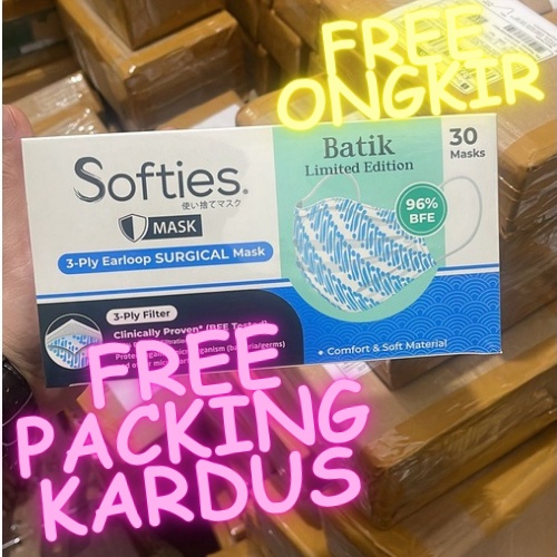 Jual Masker Softies Surgical 3 ply isi 30 pcs / Masker Softies Medis ...