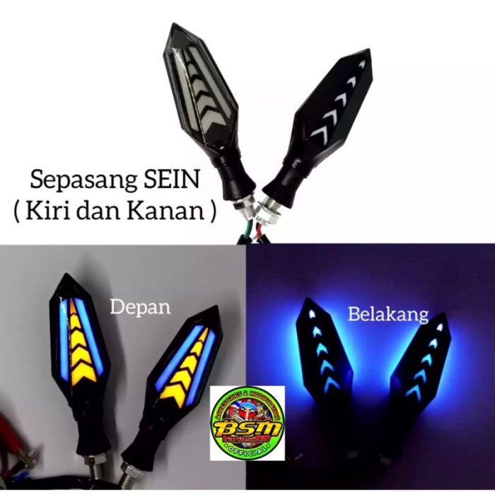 Jual Lampu Sein LED Running Model Panah 2 Sisi DRL Senja LED 2 Warna Biru Kuning KLX 150 BF CBR ...
