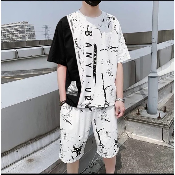 Jual Baju Setelan Pria Jumbo Casual Trendy jPakaian Cowok Keren 2in1 ...