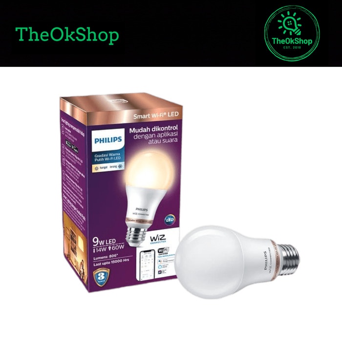 Jual Philips LED 9w Smart Wifi Led WIZ Connected Tuneable White 9Watt ...