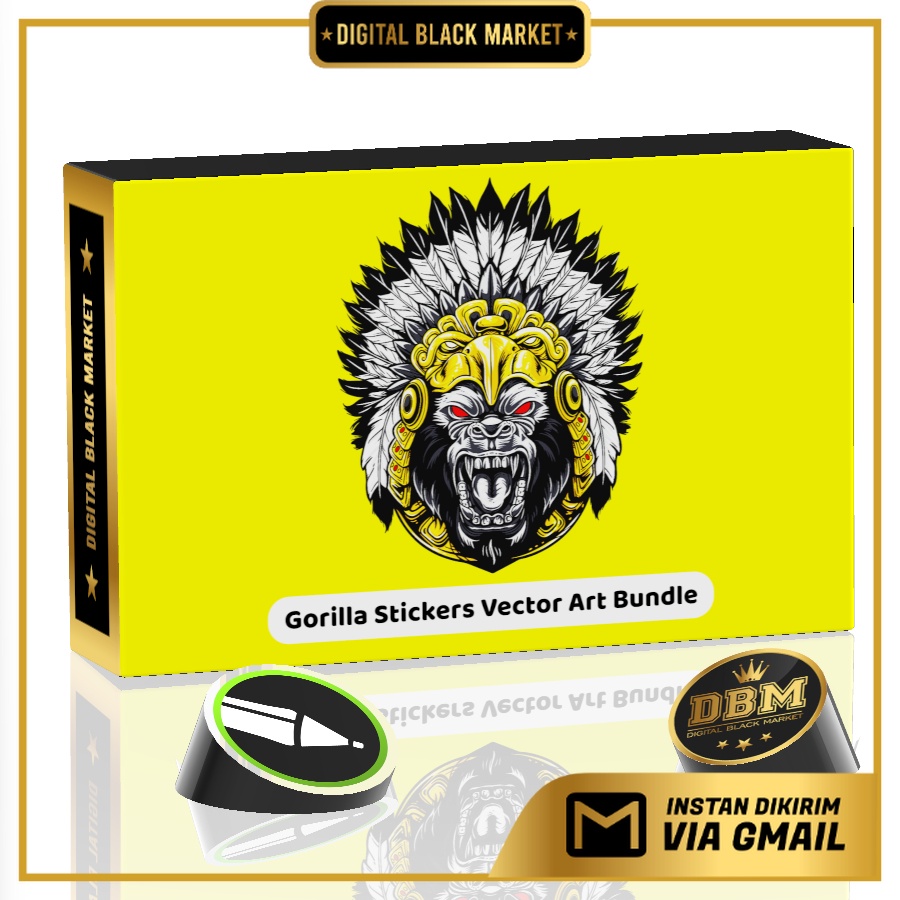 Jual Gorilla Stickers Vector Art - Coreldraw | Shopee Indonesia