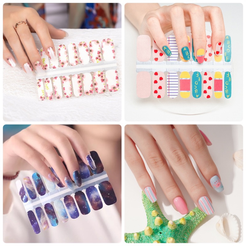 Jual Sticker kuku premium/ nail sticker / nail art 16pcs warna gradasi ...