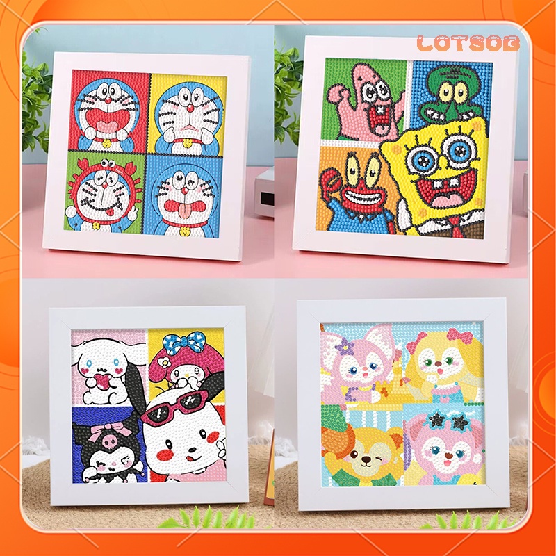 Jual Doraemon SpongeBob Diamondpainting set lengkap Mainan Anak DIY ...