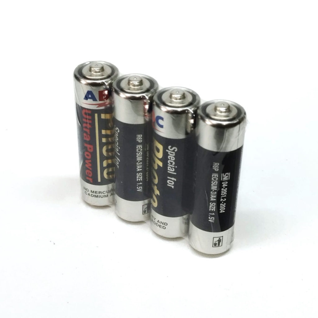Jual Battery AA ABC Hitam Ultra Power Photo 4pcs | Shopee Indonesia