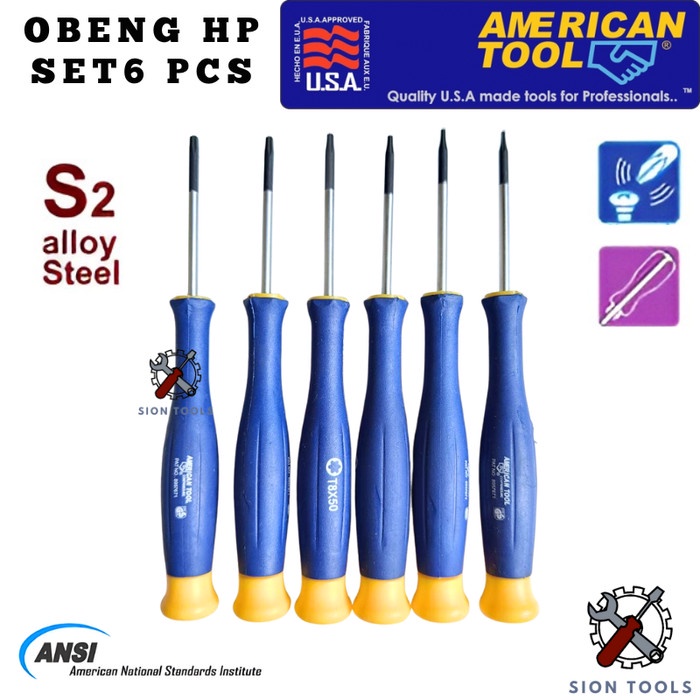 Jual OBENG HP SET 6 PCS AMERICAN TOOL / OBENG HP / OBENG REPARASI HP ...