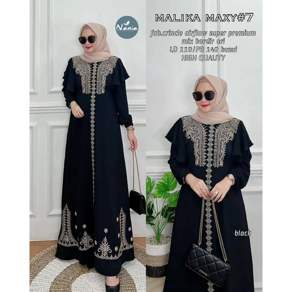 Jual Malika Dress Vol 1 Gamis Jumbo M L XL XXL LD 100-120cm / Gamis Wanita Muslim Terbaru 2024 ...