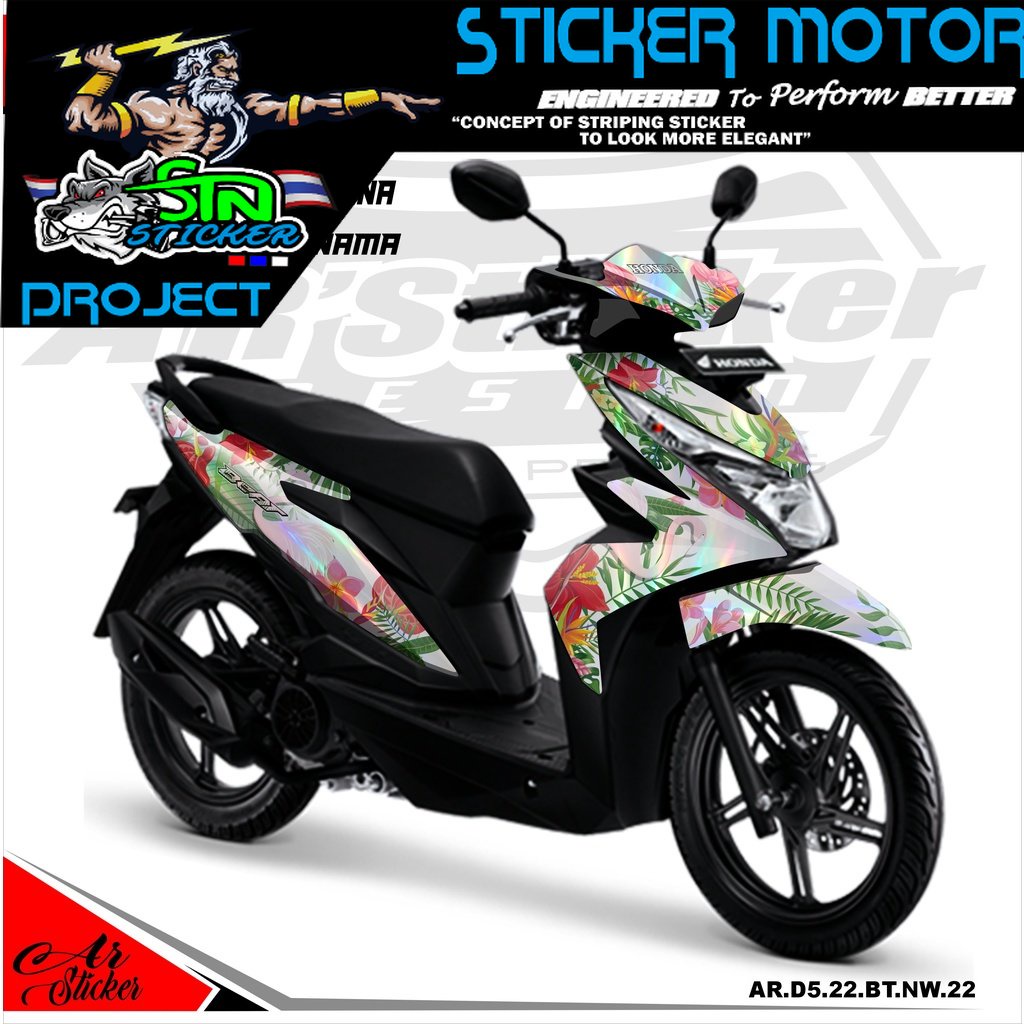 Jual Decal Beat FI ESP, Beat STREET Hologram Pelangi, Chrome - Dekal ...