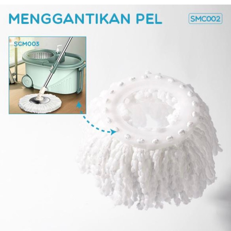 Jual REFIL PENGGANTI KAIN PEL DAYA SERAP TINGGI/ SPIN MOP CLEANING ...