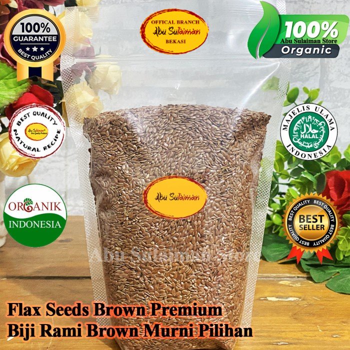 Jual FLAXSEED BROWN 1 Kg / BIJI RAMI 1 KG Flax seeds Coklat / Biji Rami ...