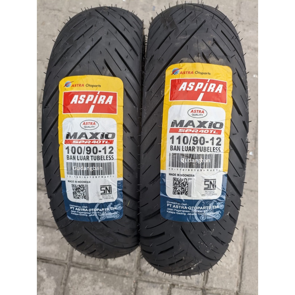 Jual Paket Aspira Maxio SPR 40 100 90 12 dan 110 90 12 TUBELESS Ban ...