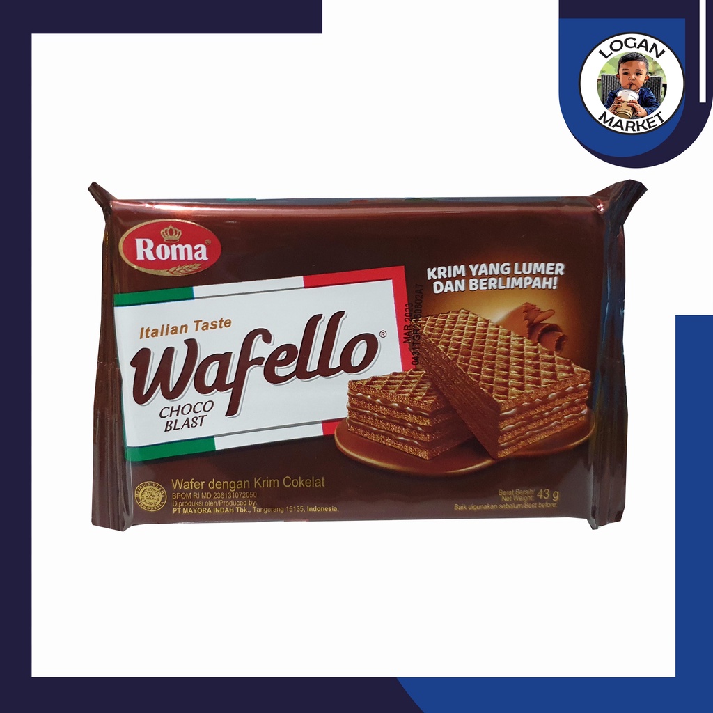 Jual Roma Wafello Choco Coklat Wafer 10Pcs 10 Pcs Sedang | Shopee Indonesia