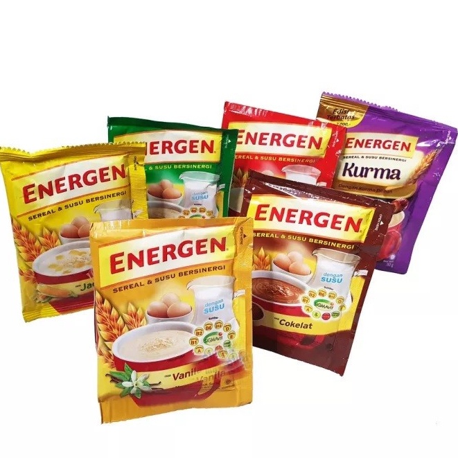 Jual ENERGEN SEREAL MAYORA 32gram RASA COKELAT VANILA KACANG HIJAU JAHE ...